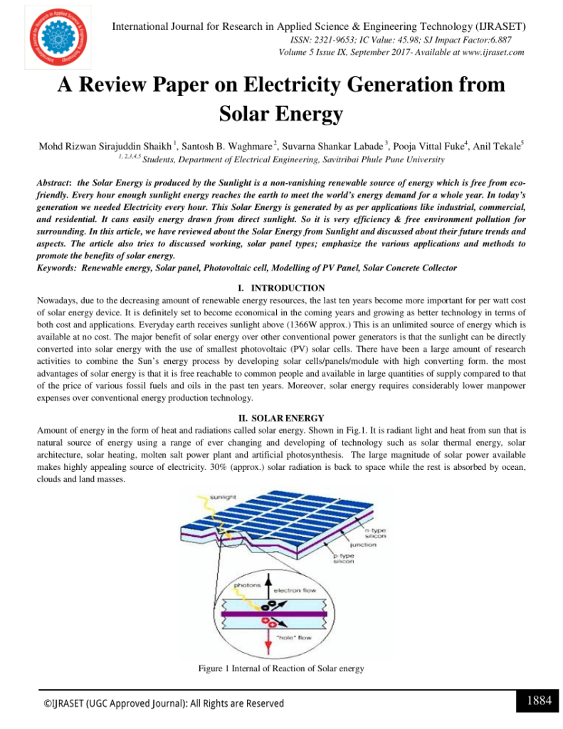 How solar energy is produced pdf